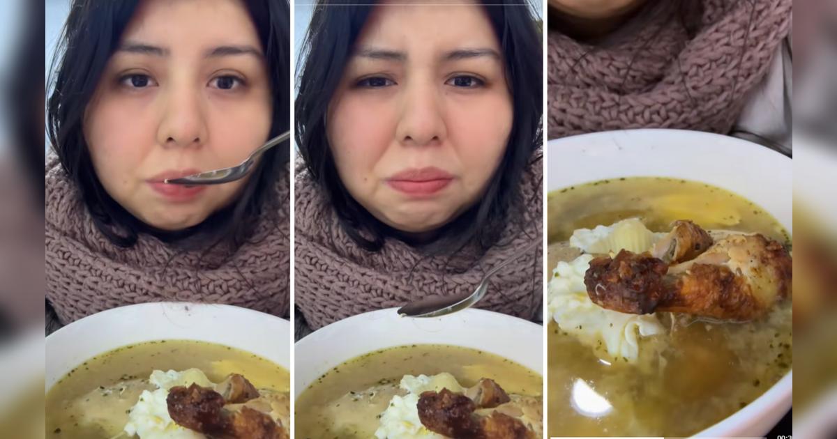 Le pide a su mamá que haga sopa y usa pollo a la brasa para el caldo ...