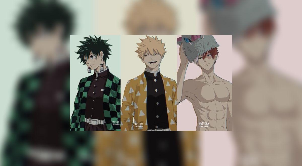 My Hero Academia x Kimetsu no Yaiba: Midoriya, Bakugo y Todoroki ...