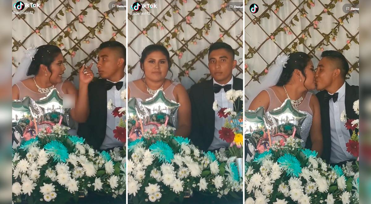 TikTok viral: Captan a recién casados discutiendo en plena boda, pero sonríen y se dan beso para ...