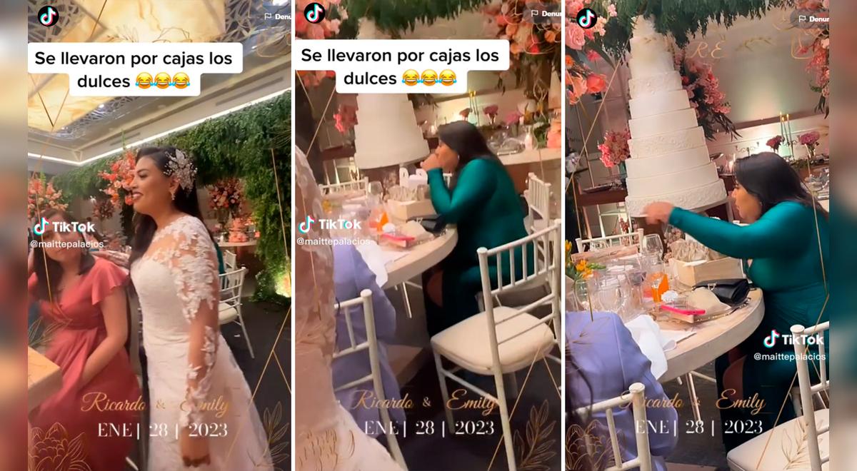 TikTok viral: Invitada se roba una caja con bocaditos en plena boda y se los come frente a la ...