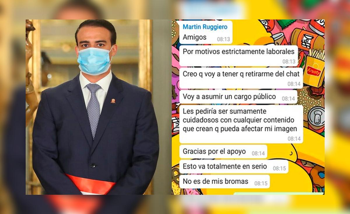 Martín Ruggiero: “Imágenes de supuestas conversaciones mías en un chat ...