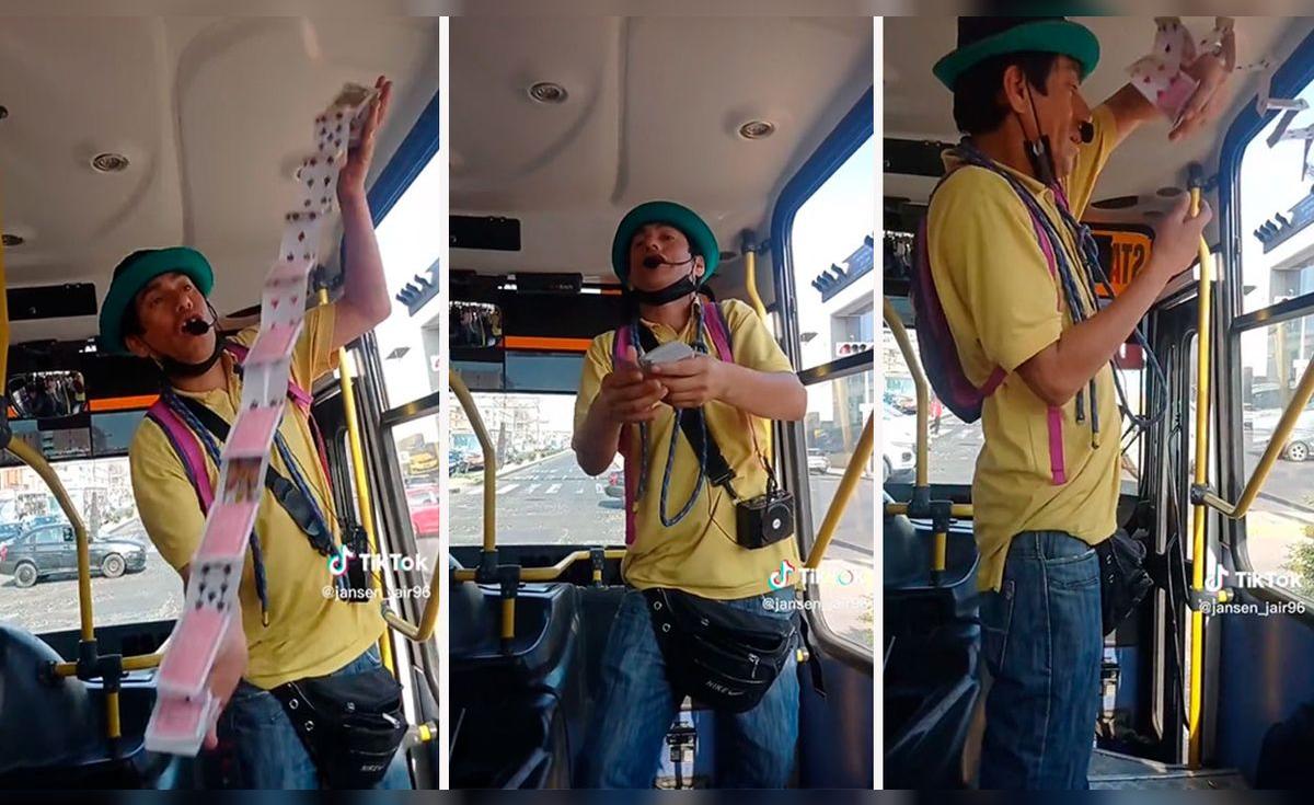 TikTok viral: mago callejero sube a bus para hacer un truco, pero ...