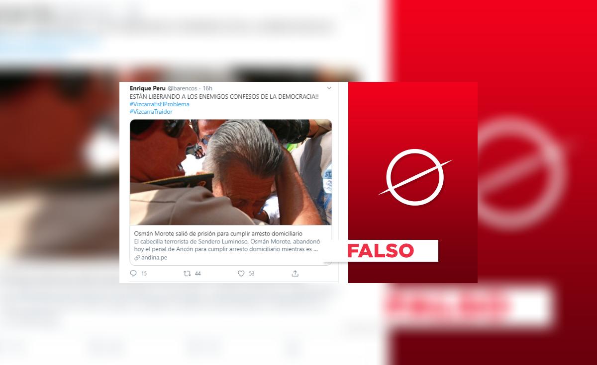 Es falso que liberaron al terrorista de Sendero Luminoso Osmán Morote