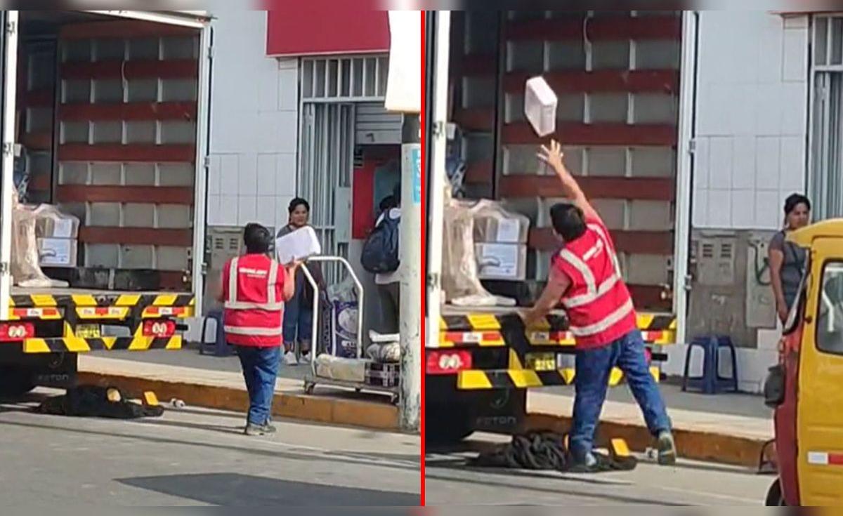 Viral TikTok | Captan a trabajador de encomiendas lanzando paquetes y ...