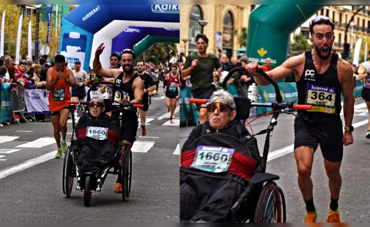 Eric Domingo, el joven que corrió una maratón junto a su mamá en silla ...