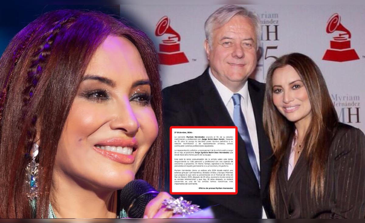 Myriam Hernández anuncia el fin de su matrimonio con Jorge Saint-Jean tras 35 años de relación ...