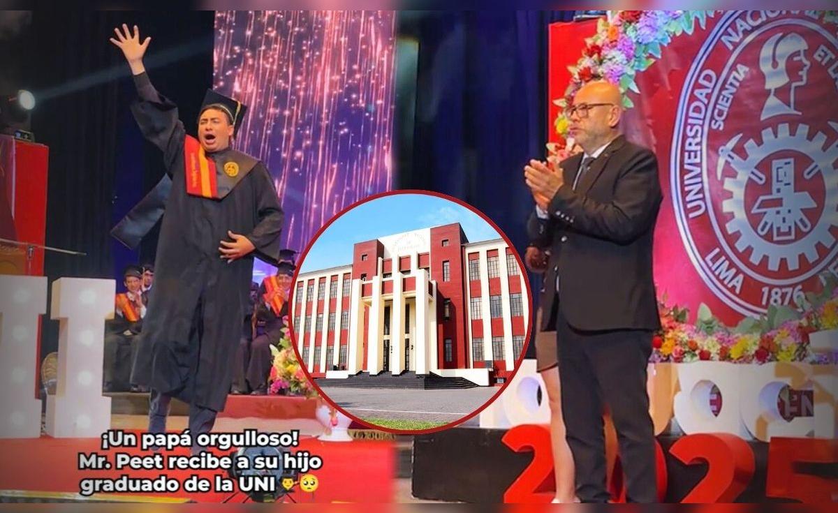 Mr. Peet se emociona en la graduación de su hijo en la UNI y lo ...