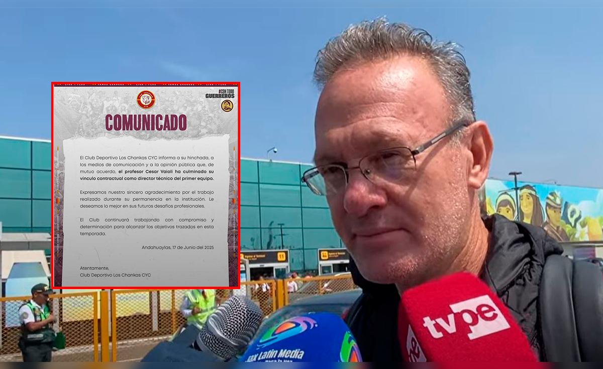 César Vaioli, DT de Los Chankas, tras ser despedido después de solo 2 ...