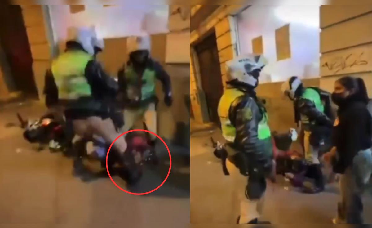 Policía patea cabeza de manifestante en el piso y amenaza a mujer con ...