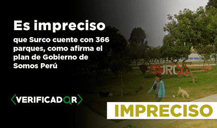 Es impreciso que Surco cuente con 366 parques, como afirma el plan de Gobierno de Somos Perú