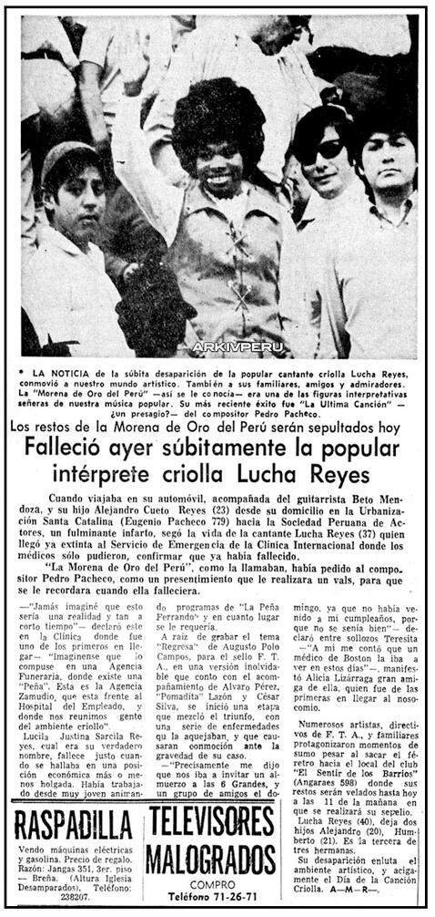 Lucha Reyes: La historia de la canción donde anuncia su muerte | Mi ...