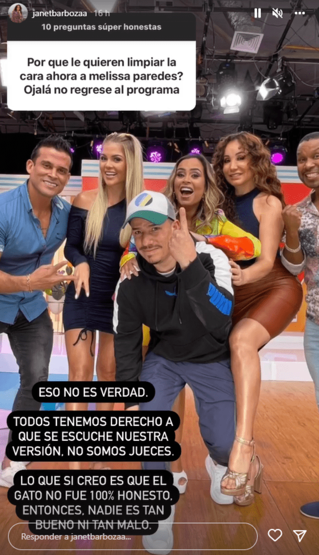 Janet Barboza critica a Rodrigo Cuba y niega defender a Melissa Paredes ...