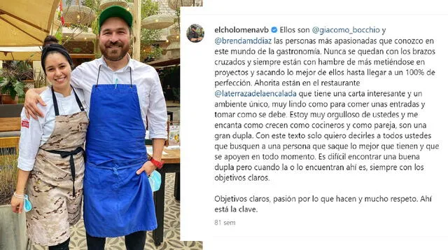 Giacomo Bocchio novia: quién es la chef venezolana que le robó el corazón y cuántos años llevan ...