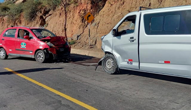 Tres personas resultaron heridas en choque de vehículos en la vía ...