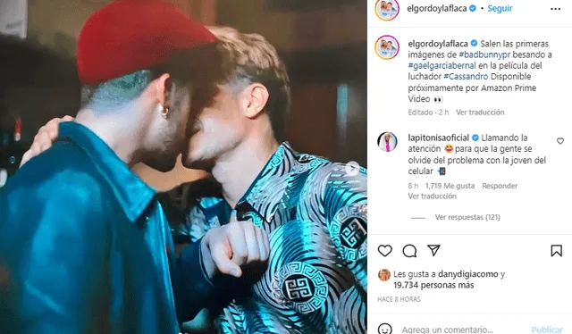 Bad Bunny y Gael García Bernal se besan apasionadamente para nueva película: filtran fotos del ...