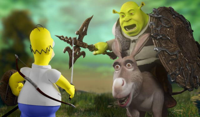 Homero Simpson vs. Shrek: ¿quién ganó en la descomunal batalla librada ...