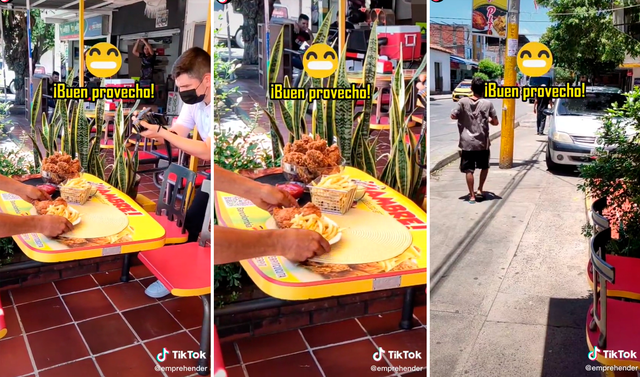 TikTok viral: Indigente roba plato de pollo frito a hombre que tomaba ...