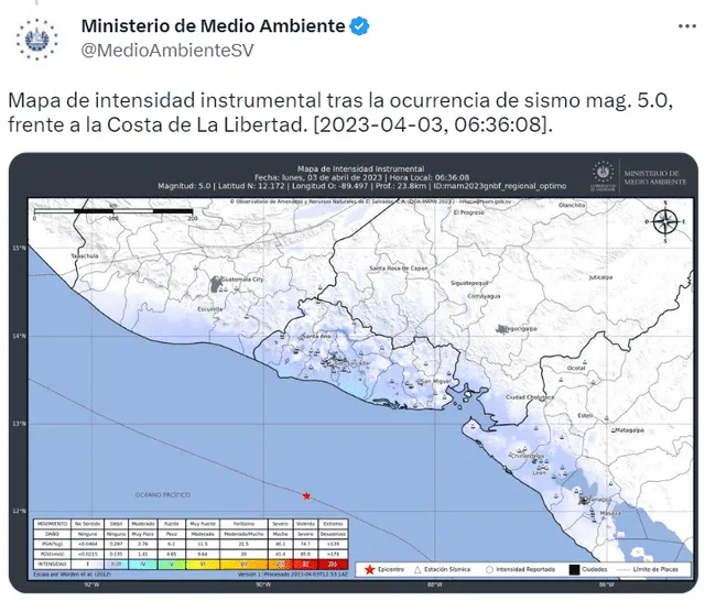 Temblor en El Salvador HOY, 3 de abril: de cuánto fue el sismo en El Salvador | último sismo se ...