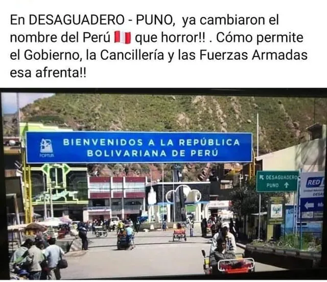 Es falso el letrero que dice “República Bolivariana de Perú” en la ...