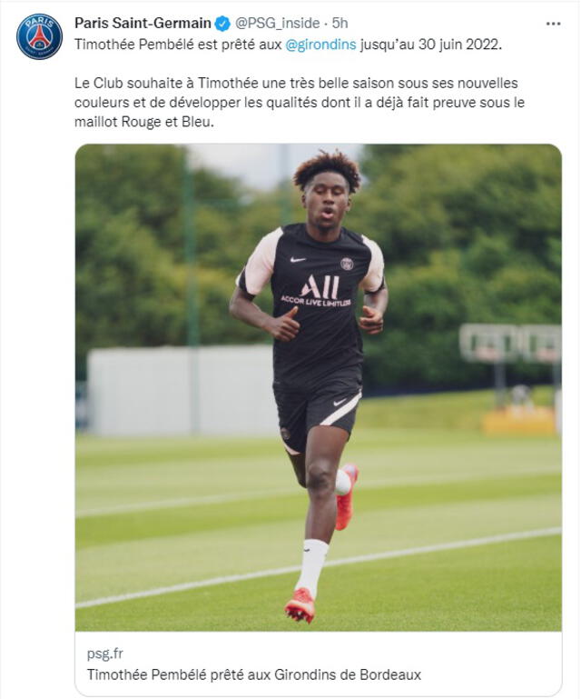 Lionel Messi: PSG anuncia salida de Timothée Pembélé tras llegada del ...