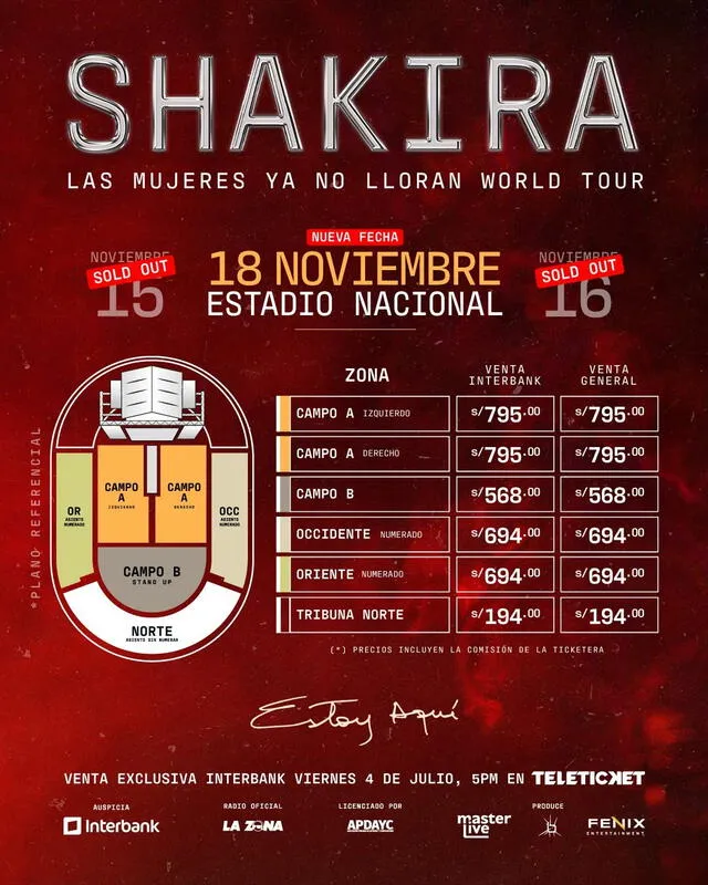 Shakira Perú 2025: venta de entradas HOY en Teleticket, precios y detalles para su último ...