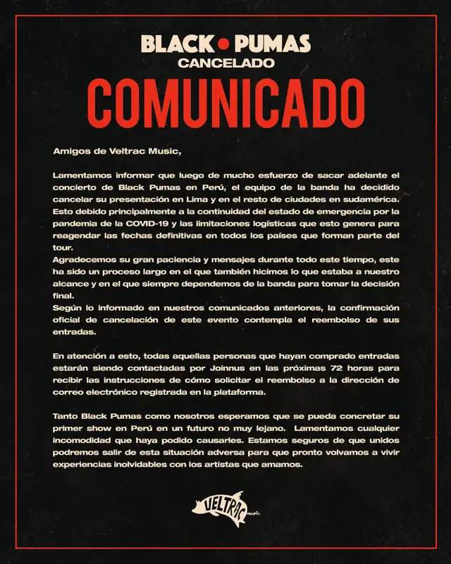 Banda estadounidense Black Pumas cancela su show en Perú | Espectáculos ...