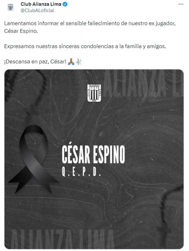 Alianza Lima: falleció César Espino, exjugador que se salvó de abordar el avión Fokker F27 en ...